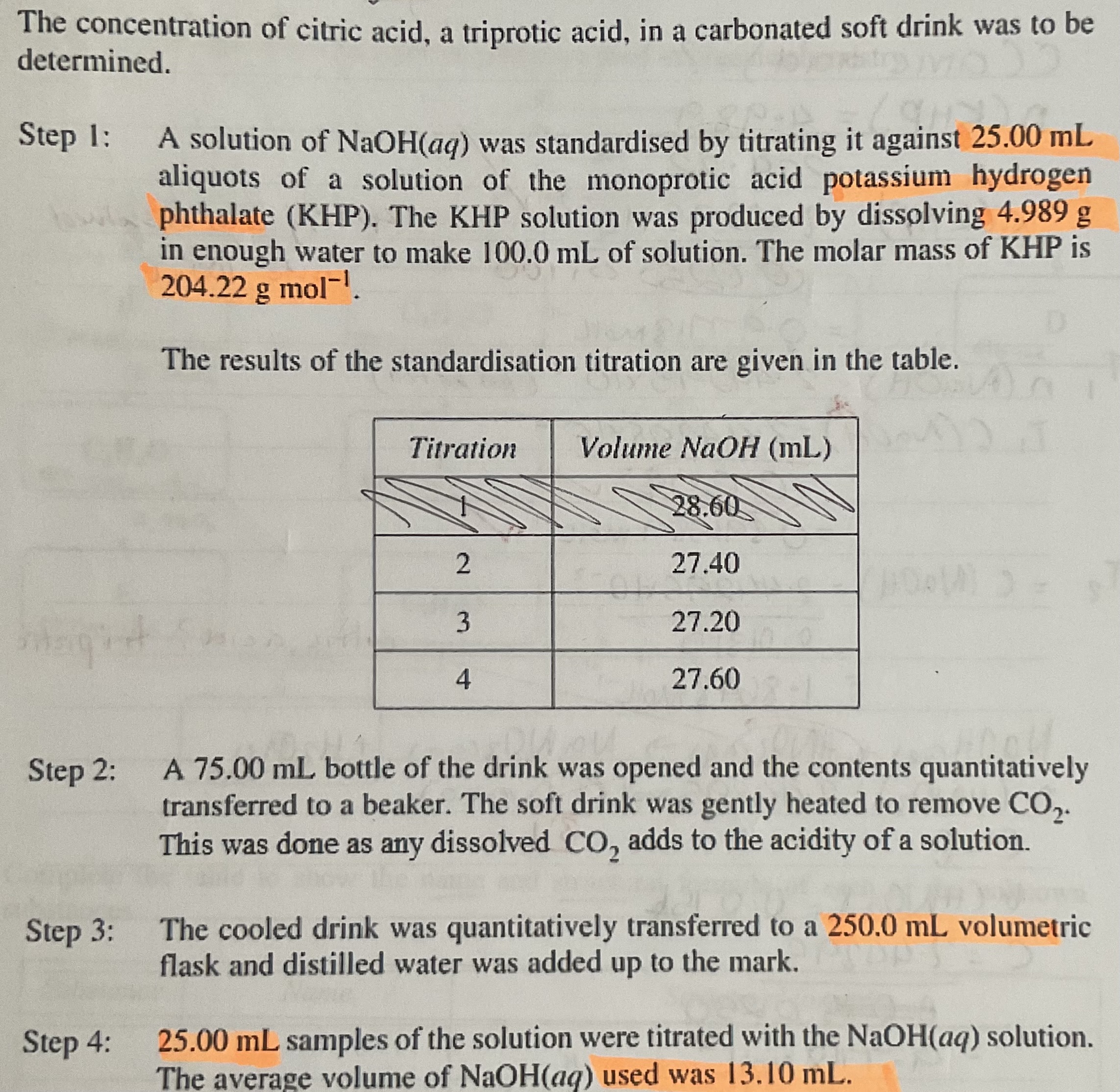 Solved The concentration of citric acid, a triprotic acid, | Chegg.com