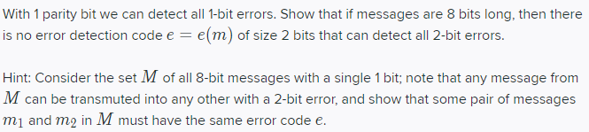 Solved With 1 parity bit we can detect all 1-bit errors. | Chegg.com