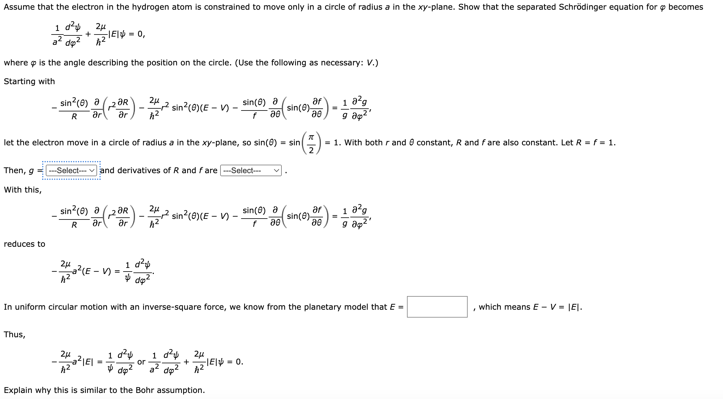 Solved let the electron move in ﻿a circle of ﻿radius a in | Chegg.com