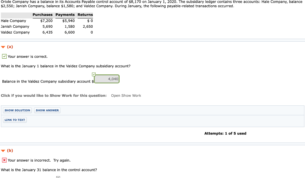 Solved Oriole Company has a balance in its Accounts Payable | Chegg.com