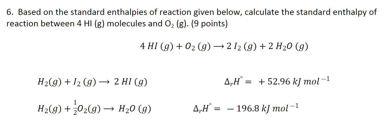 Solved Based on the standard enthalpies of reaction given | Chegg.com