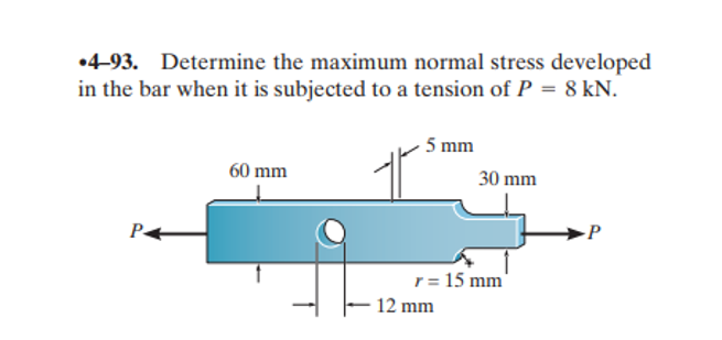 Solved •4-93. Determine the maximum normal stress developed | Chegg.com