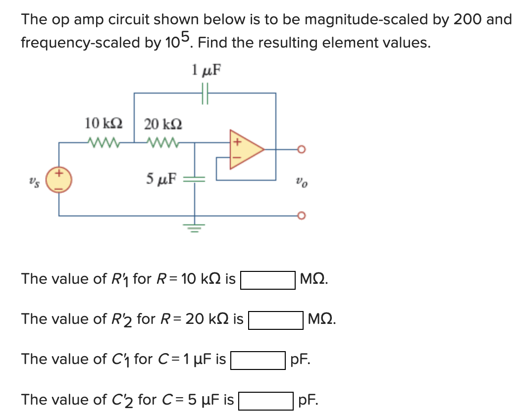 Solved The op amp circuit shown below is to be | Chegg.com