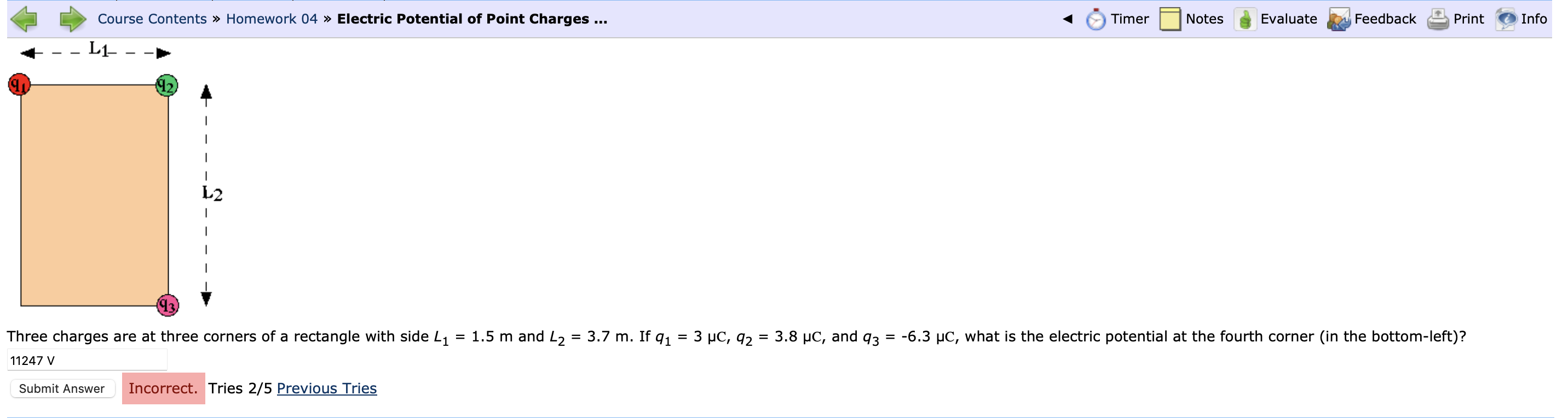 Solved Course Contents » Homework 04≫ Electric Potential of | Chegg.com