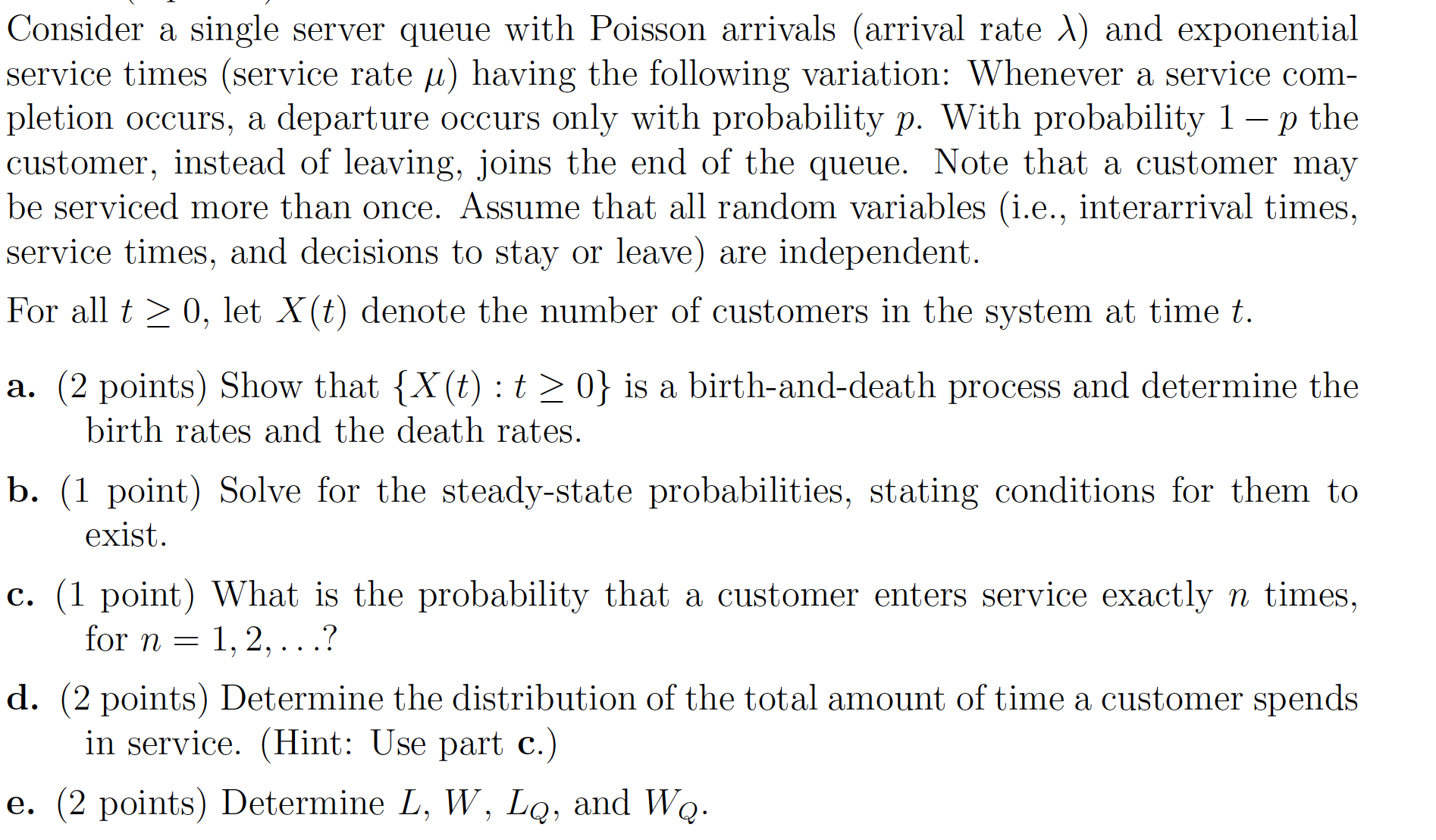 Consider a single server queue with Poisson arrivals | Chegg.com