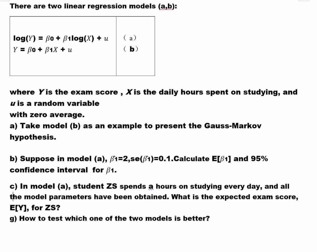 Solved There are two linear regression models (a,b): (a) | Chegg.com