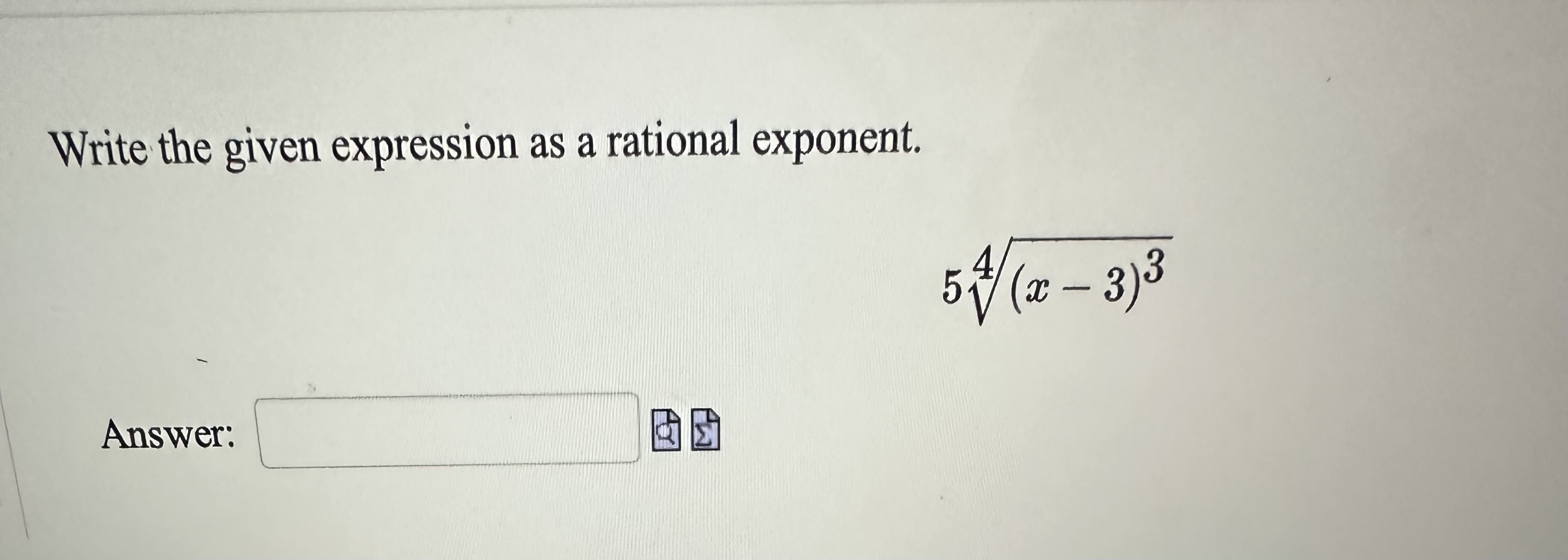 Solved Write the given expression as a rational exponent. | Chegg.com