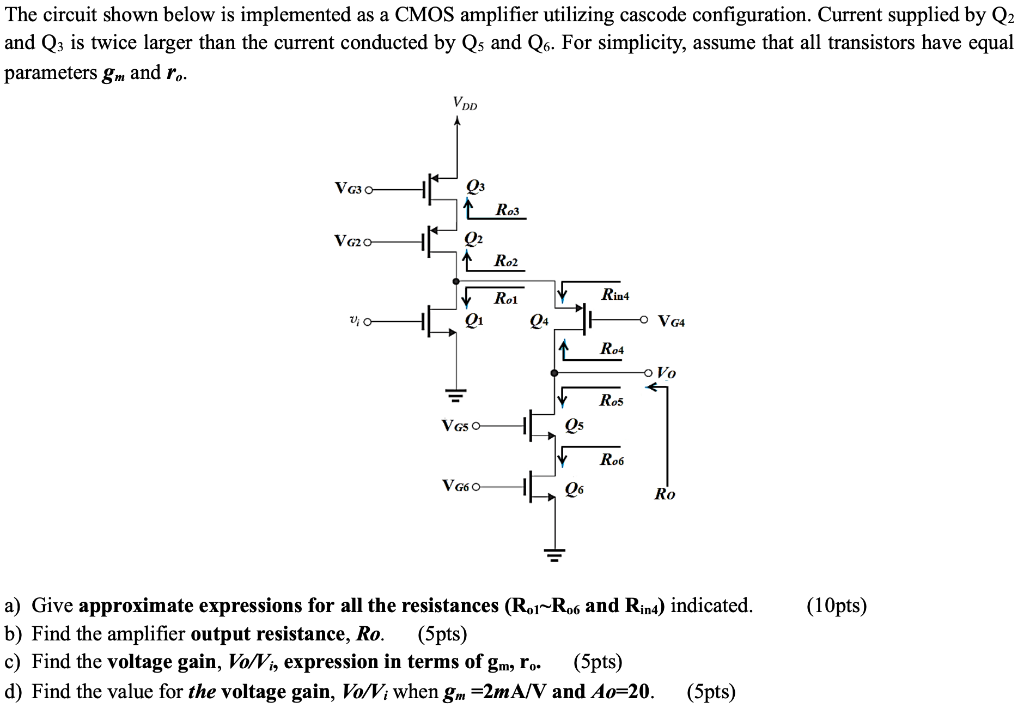 Solved The circuit shown below is implemented as a CMOS | Chegg.com