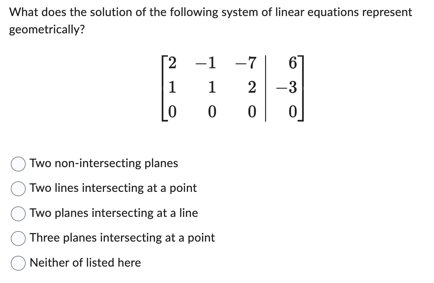 Solved What does the solution of the following system of | Chegg.com