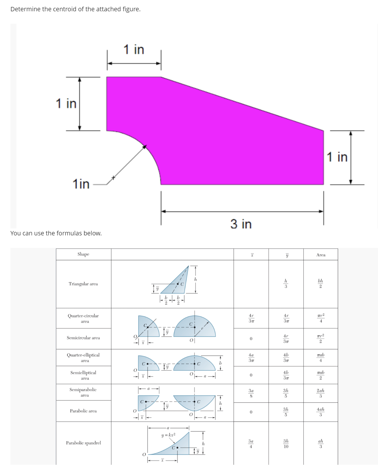 Solved Determine the centroid of the attached figure. You | Chegg.com