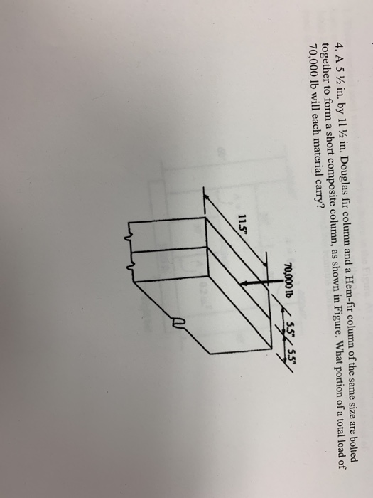 Solved 4. A 5 % in. by 11 % in. Douglas fir column and a | Chegg.com