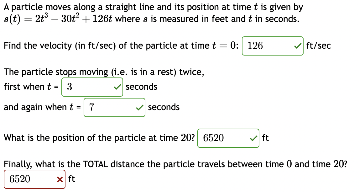 Solved Finally, what is the TOTAL distance the | Chegg.com
