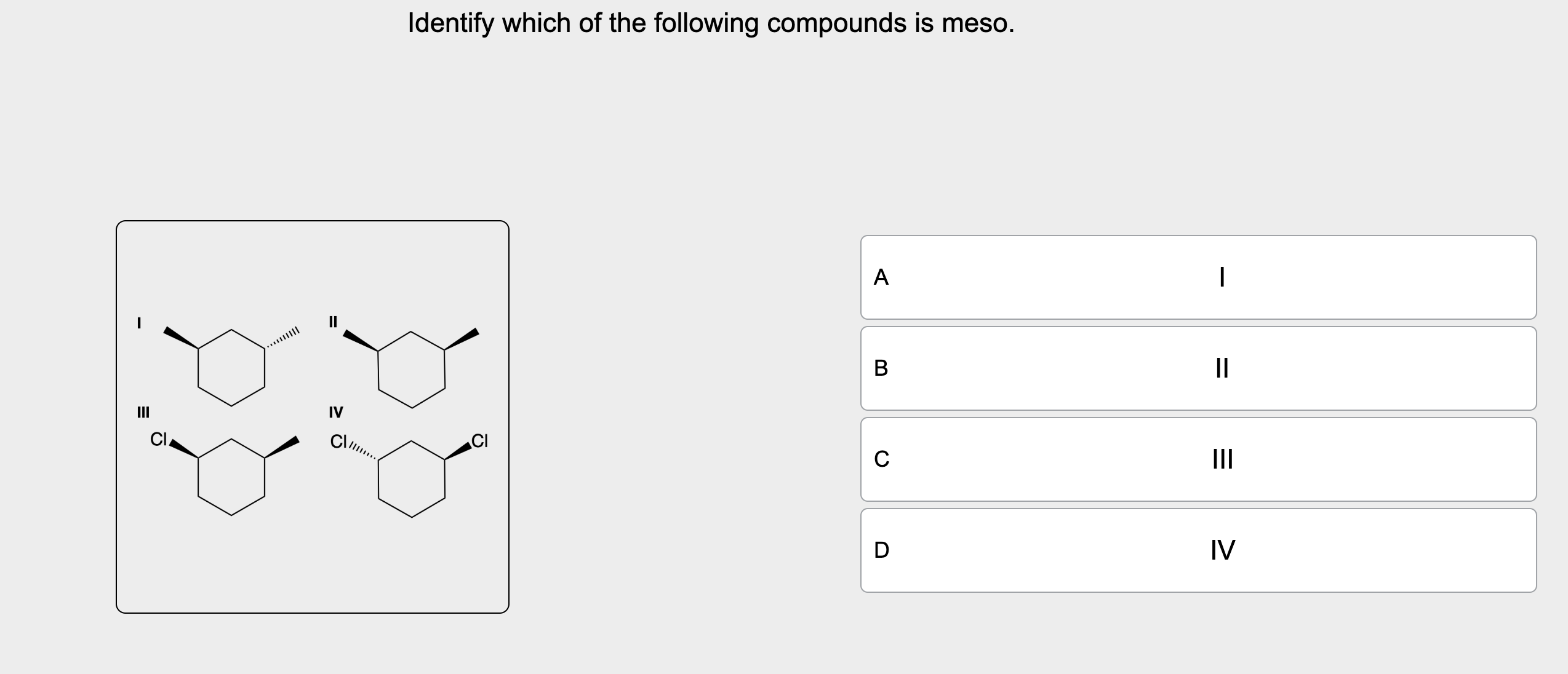 Solved Identify which of the following compounds is meso. | Chegg.com