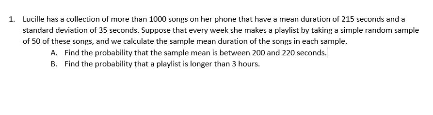 Solved 1. Lucille has a collection of more than 1000 songs | Chegg.com
