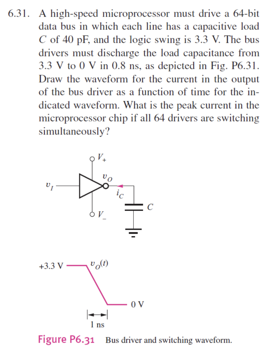 Solved 6.31. ﻿A high-speed microprocessor must drive a | Chegg.com