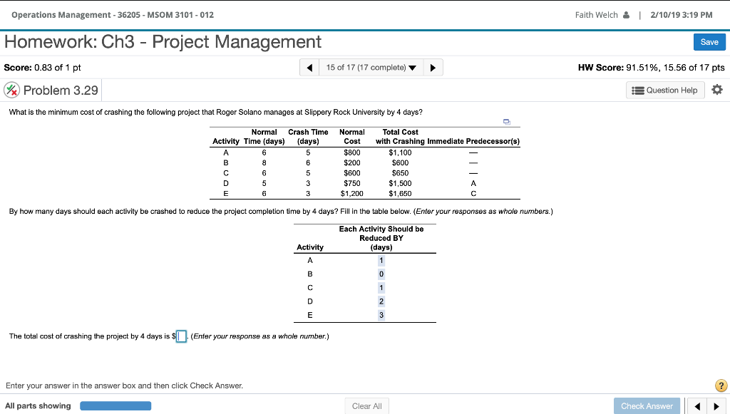 Solved Operations Management-36205-MSOM 3101 - 012 Faith | Chegg.com
