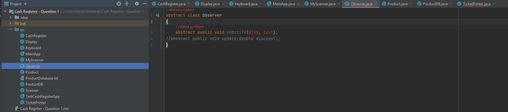 Solved Given: • CashRegister.java • Display.java • | Chegg.com