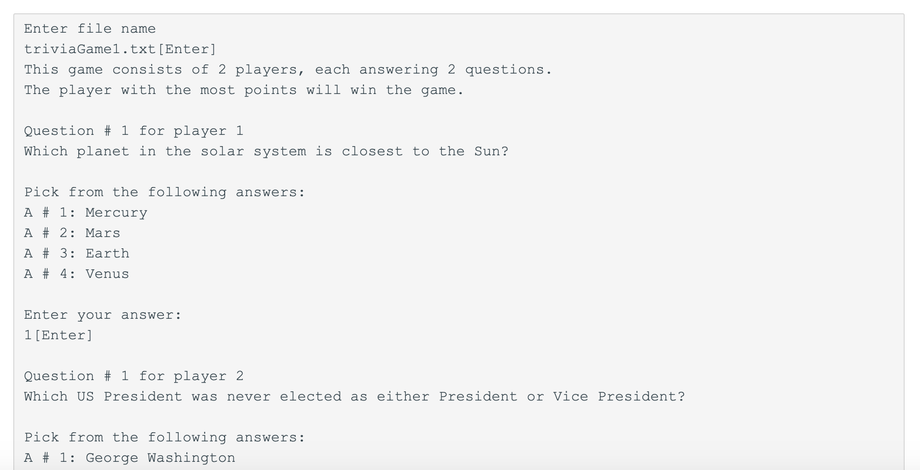 Solved Building the Trivia Game You will be writing a | Chegg.com