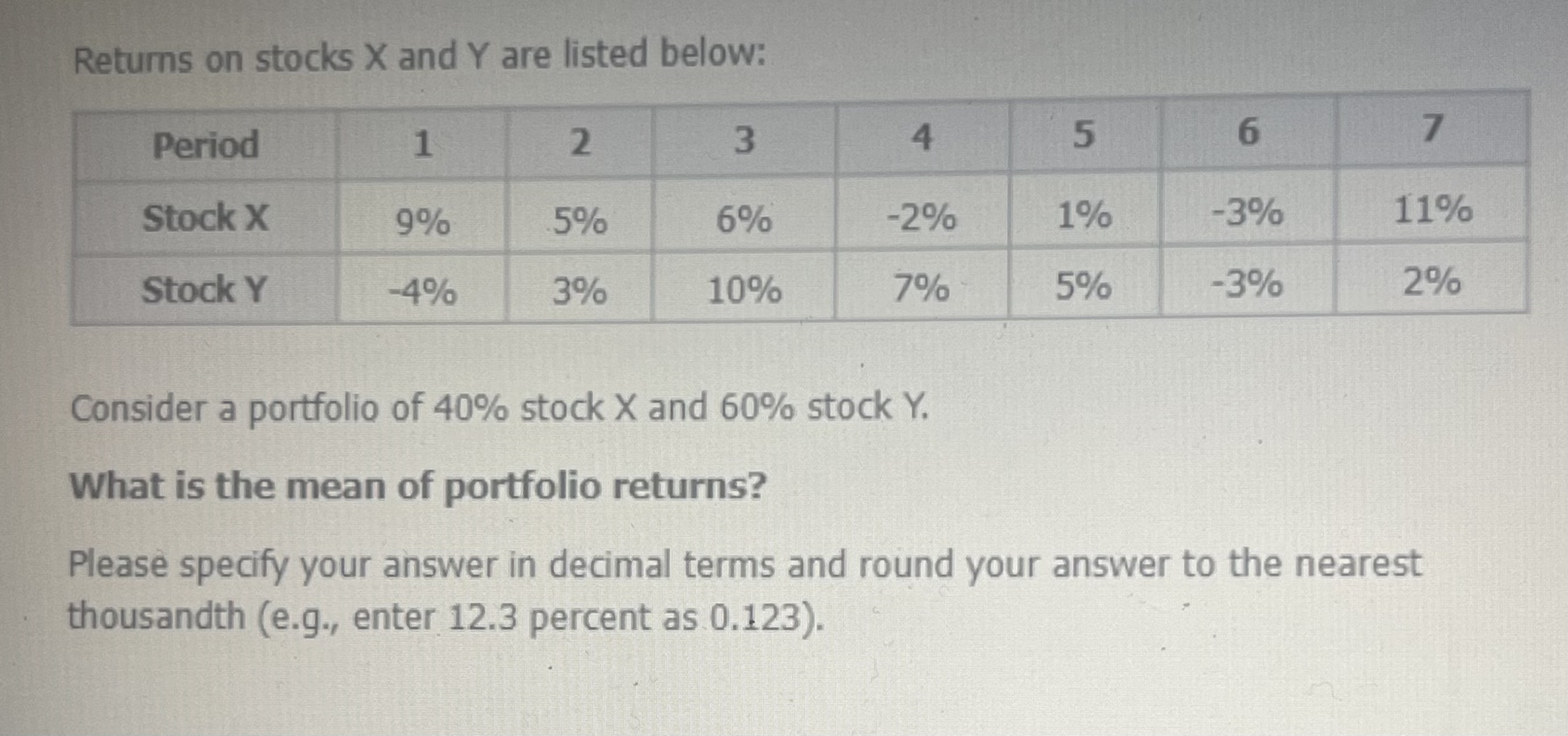 Solved Returns on stocks X and Y are listed below: Consider | Chegg.com