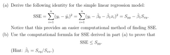 Solved (a) Derive the following identity for the simple | Chegg.com
