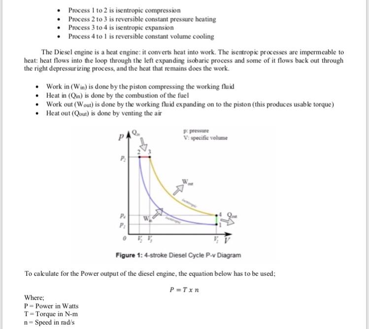 DATA AND CALCULATIONS Speed, N (rpm) Diesel Engine | Chegg.com