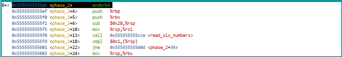 Solved b+ 0x555555555634 〈phase_3〉 endbr64 0x555555555638 | Chegg.com
