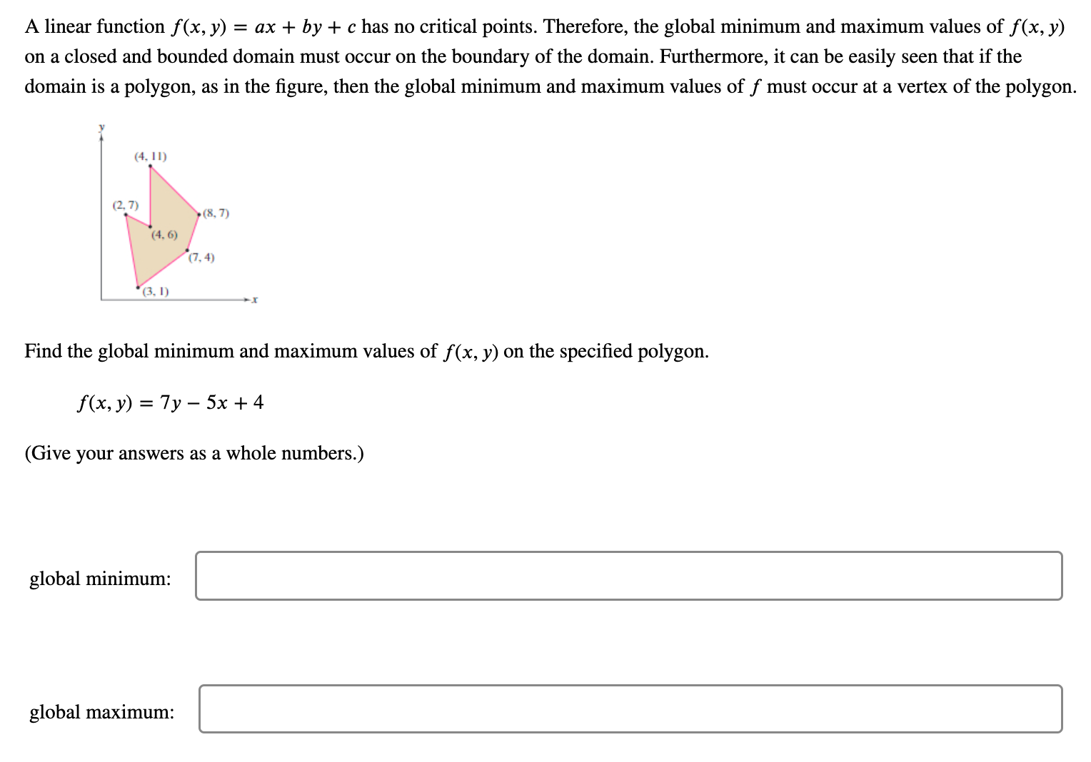 Solved A linear function f(x,y)=ax+by+c has no critical | Chegg.com