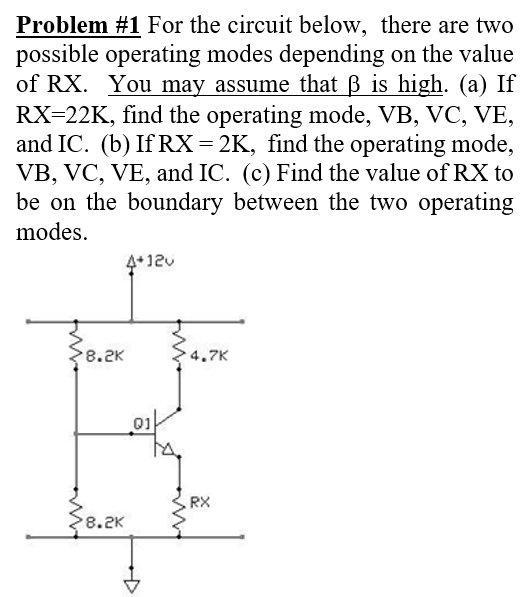 Solved Problem #1 For the circuit below, there are two | Chegg.com