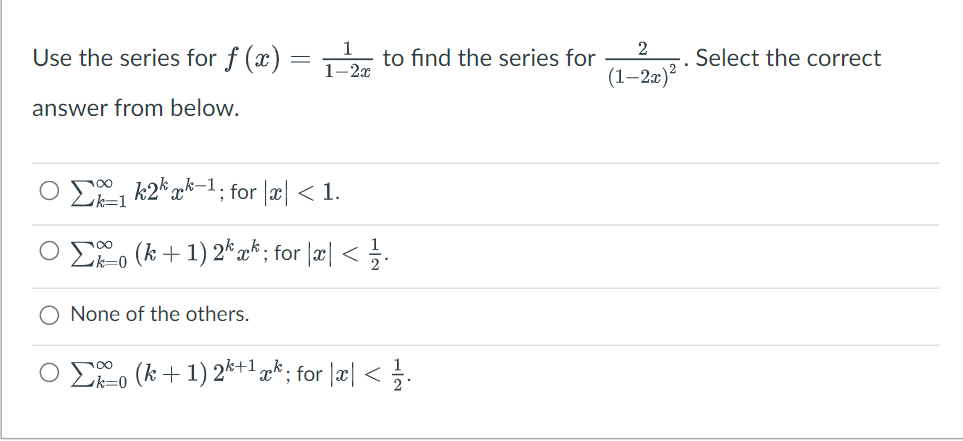 Solved Find the Taylor series for f(x)=x1 centered at a=1. | Chegg.com