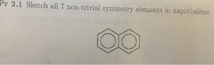 Solved Pr 2.1 Sketch all 7 non-trivial symmetry elements in | Chegg.com