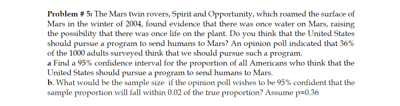 Solved Problem \# 5: The Mars twin rovers, Spirit and | Chegg.com