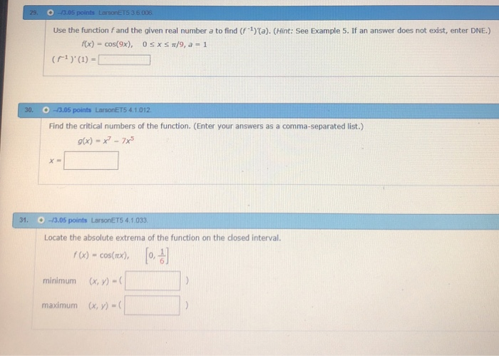 Solved Use the function fand the given real number a to find | Chegg.com