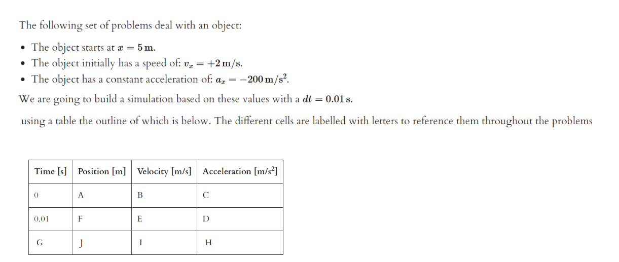 Solved The following set of problems deal with an object: - | Chegg.com