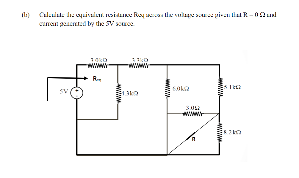 Solved (b) Calculate the equivalent resistance Req across | Chegg.com