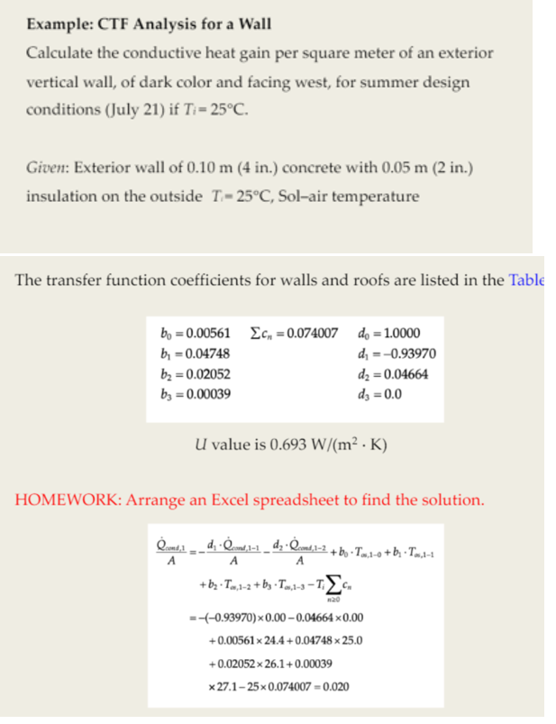 Solved Example: CTF Analysis for a Wall Calculate the | Chegg.com