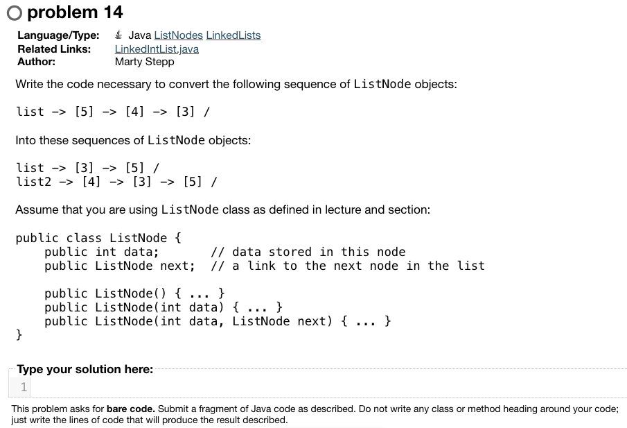 Solved O Problem 14 Languagetype Related Links Author
