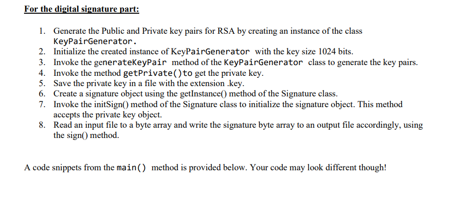 Solved 2. Implement a digital signature system using Java, | Chegg.com