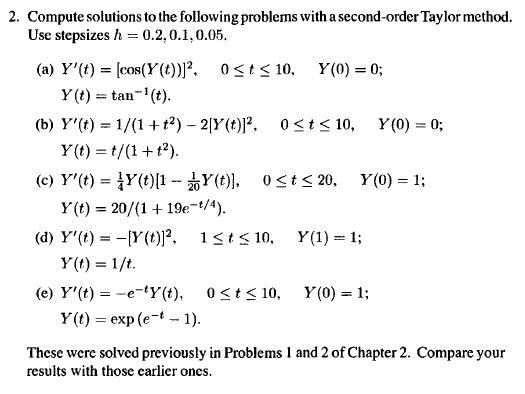 Solved 2. Compute solutions to the following problems with a | Chegg.com