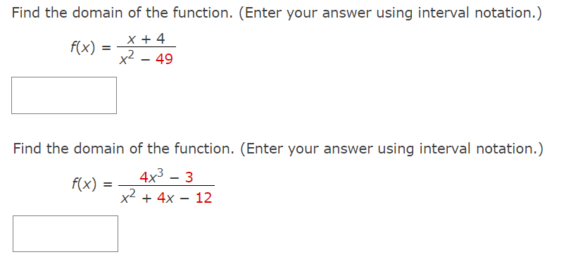 Solved Find the domain of the function. (Enter your answer | Chegg.com