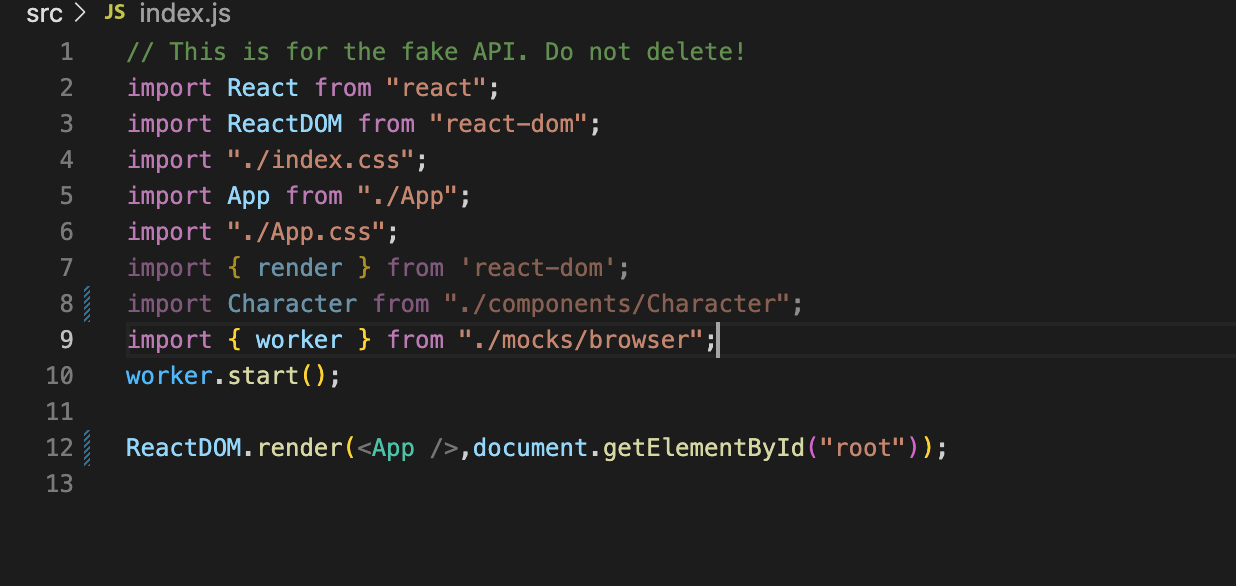 Solved how can I get info (characters data from handlers.js) | Chegg.com