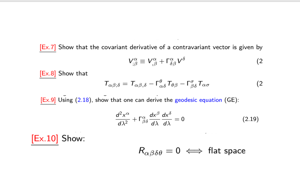 Solved 88 [ex 7] Show That The Covariant Derivative Of A