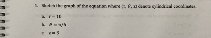 Solved Sketch the graph of the equation where (r, theta, z) | Chegg.com