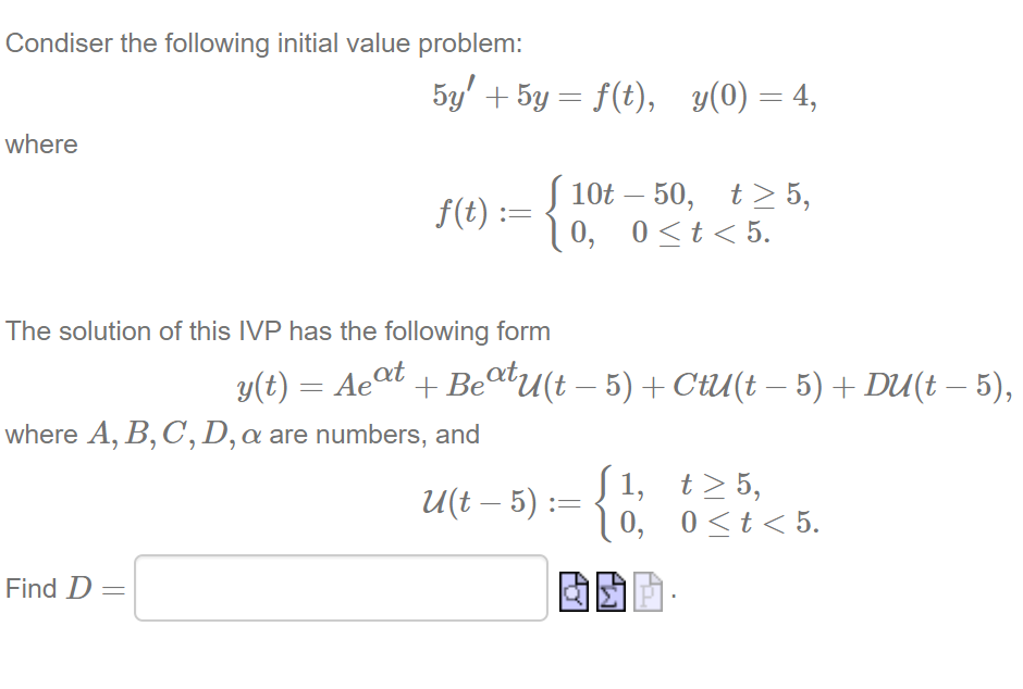 Solved Condiser the following initial value problem: | Chegg.com