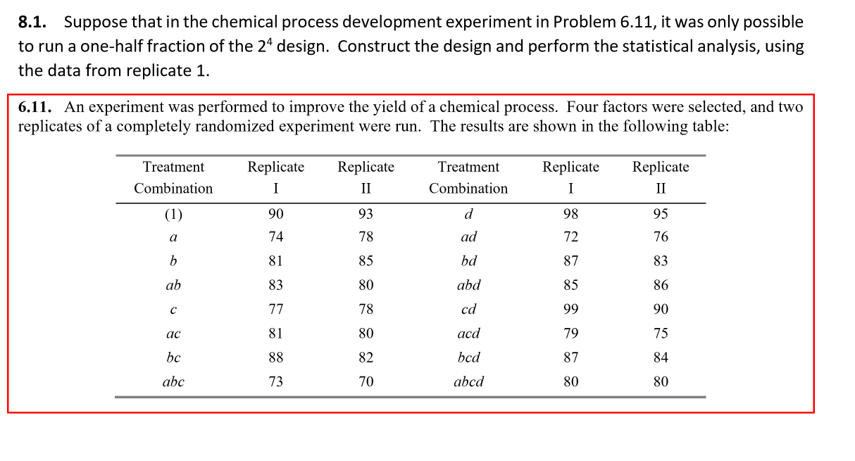 Solved 8.1. Suppose that in the chemical process development | Chegg.com
