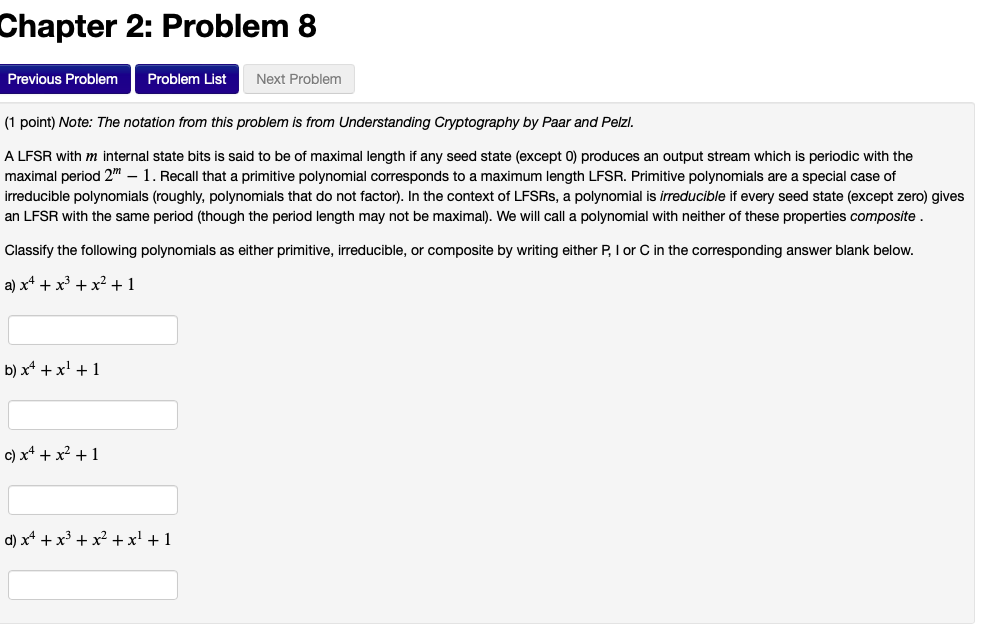 Solved (1 point) Note: The notation from this problem is | Chegg.com