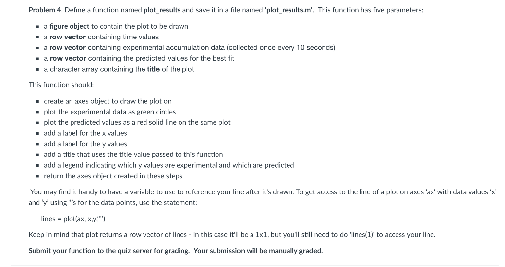 Solved Problem 4. Define a function named plot_results and | Chegg.com
