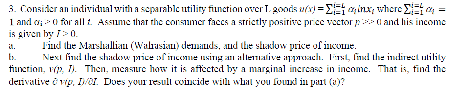 Solved 3. Consider an individual with a separable utility | Chegg.com