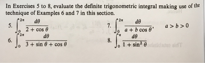 Solved In Exercises 5 to 8, evaluate the definite | Chegg.com