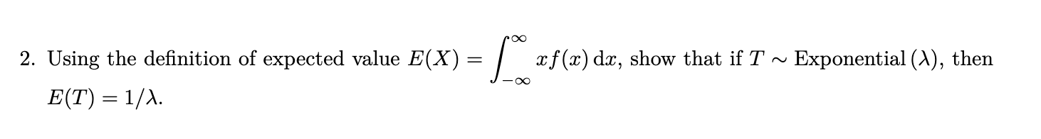 Solved 2. Using the definition of expected value | Chegg.com