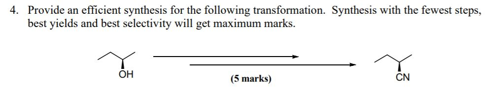 Solved 4. Provide an efficient synthesis for the following | Chegg.com